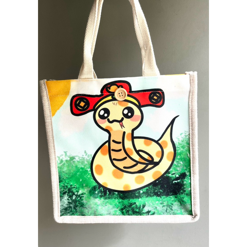 Huat Ah! Lucky Snake Woven Bag (24cm x 24cm) | Shopee Singapore