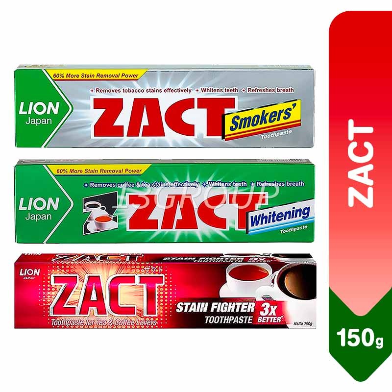 Lion ZACT Smokers Toothpaste / Whitening Toothpaste / Removes Tobacco Stains Freshens Breath ...