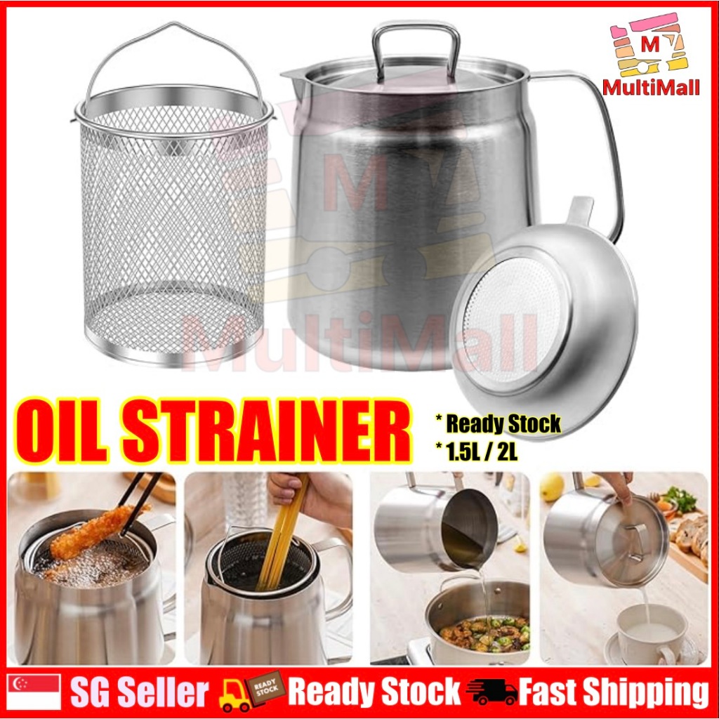 304 Stainless Steel Oil Strainer Stainless Steel Oil Drainer Pot ...