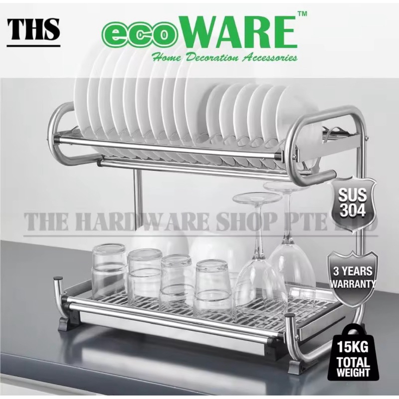ECOWARE Luxury Stainless Steel Standing or Wall Mounted Dish Rack-（Size ...