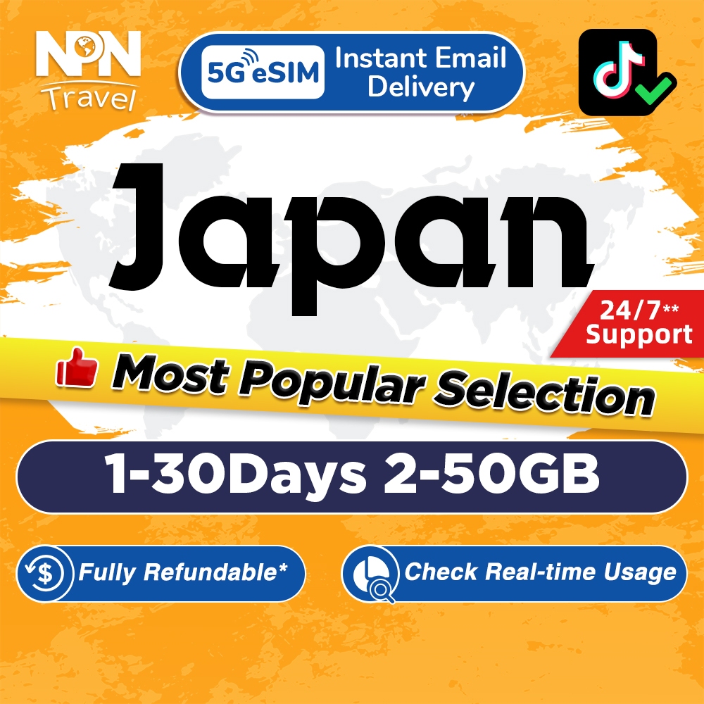 Japan eSIM Ultra 5G 1-30 Days 2-30GB Data | Instant 24h Email Delivery | High Speed Travel Data ...