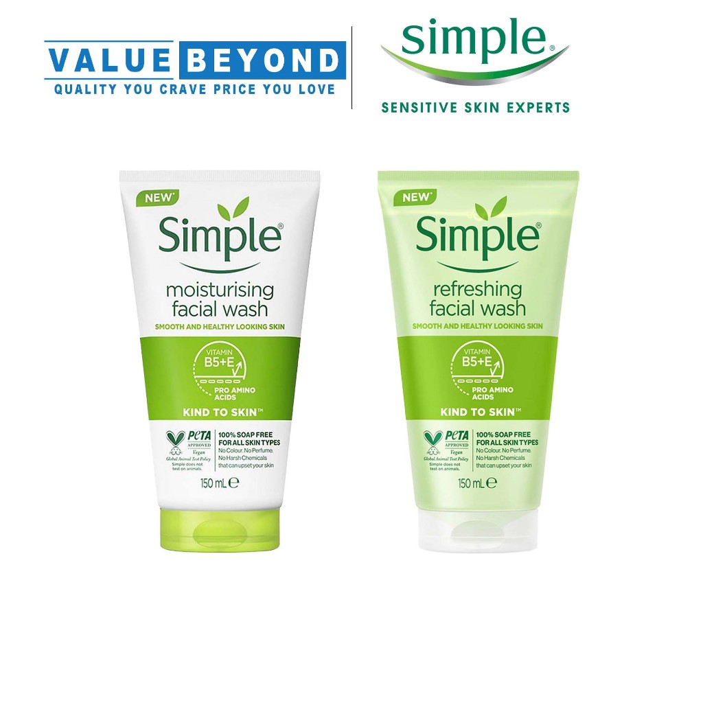 Simple Facial Wash Gel 150ml ( Moisturising / Refreshing ) | Shopee ...