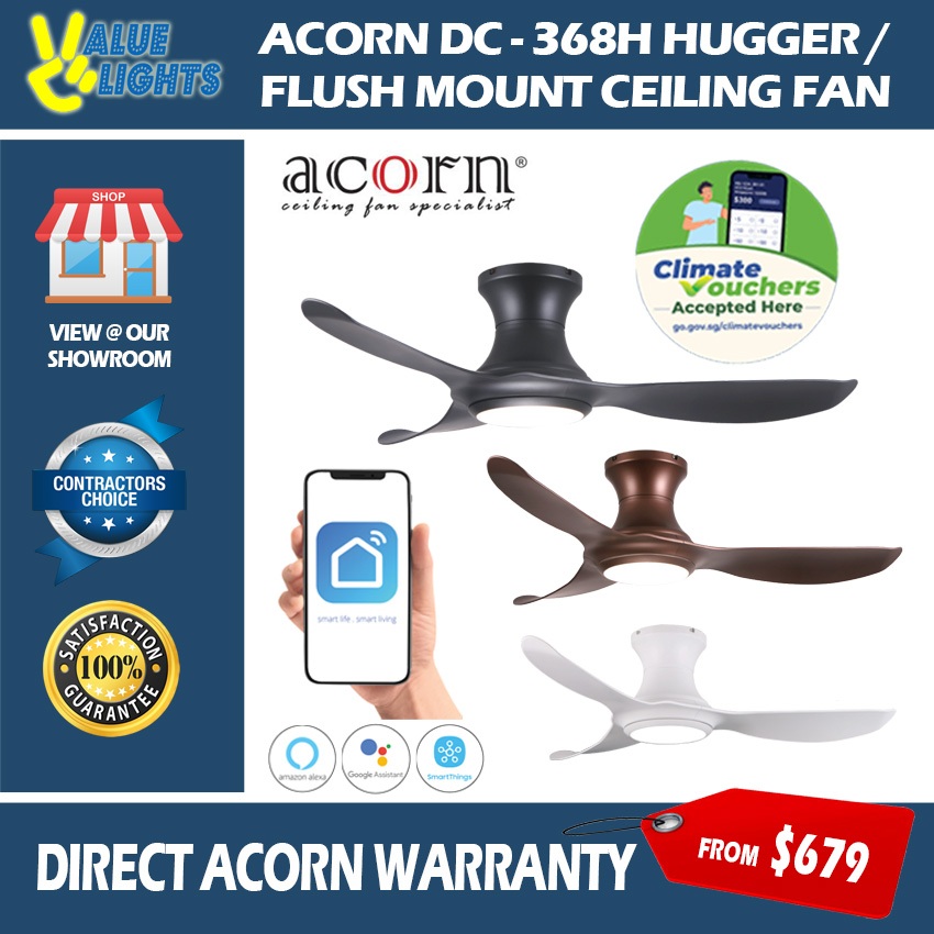 [Climate Voucher] Acorn Voga DC-368H Hugger Flushed Mount 38" 48 ...