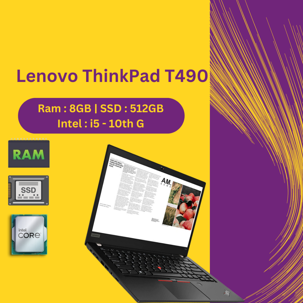 Lenovo Thinkpad T490 14-inch Laptop, Intel Core i5 10thGen | Ram : 8GB ...