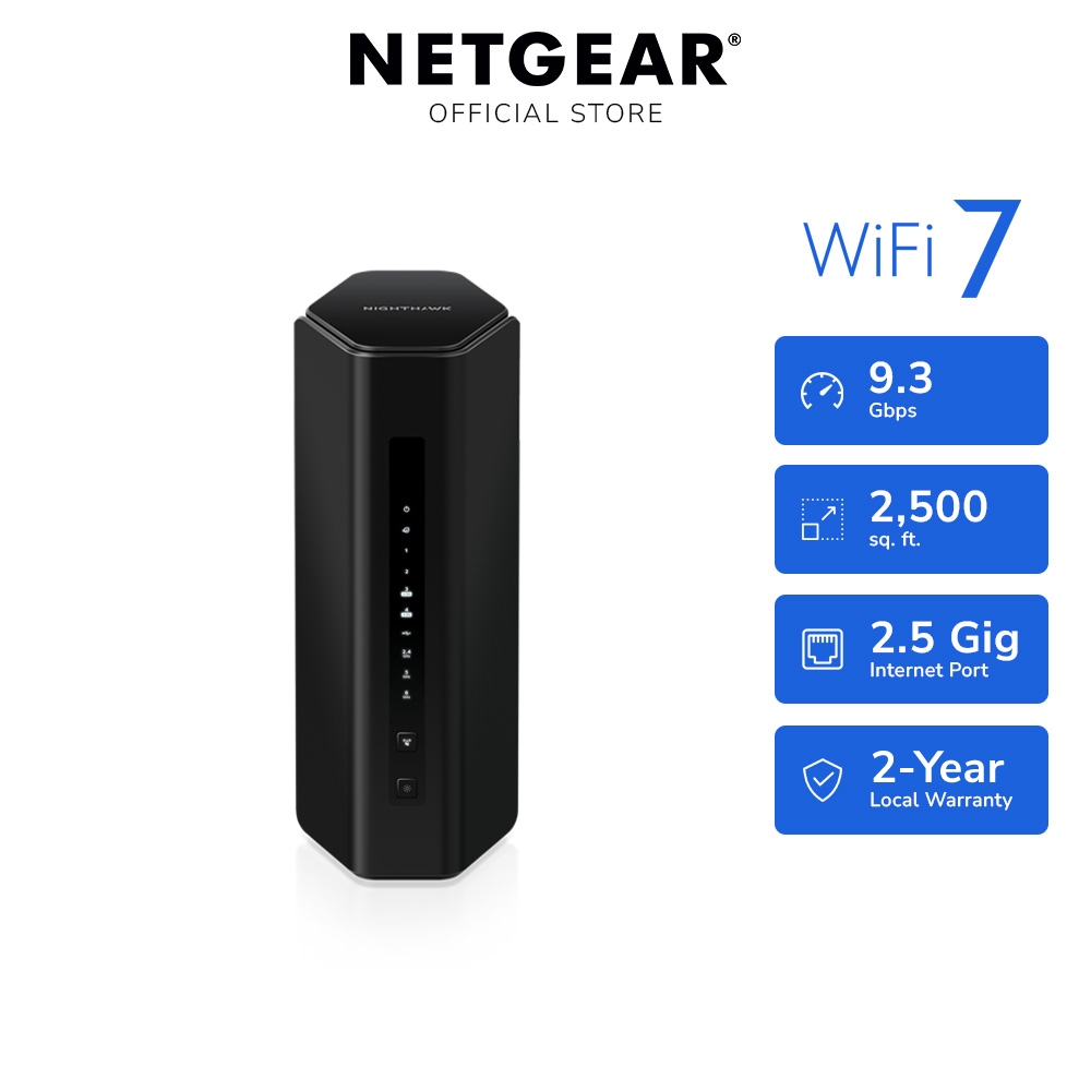 NETGEAR Nighthawk (RS300) WiFi 7 Router : Tri-Band, Up to 2,500 sq ft ...