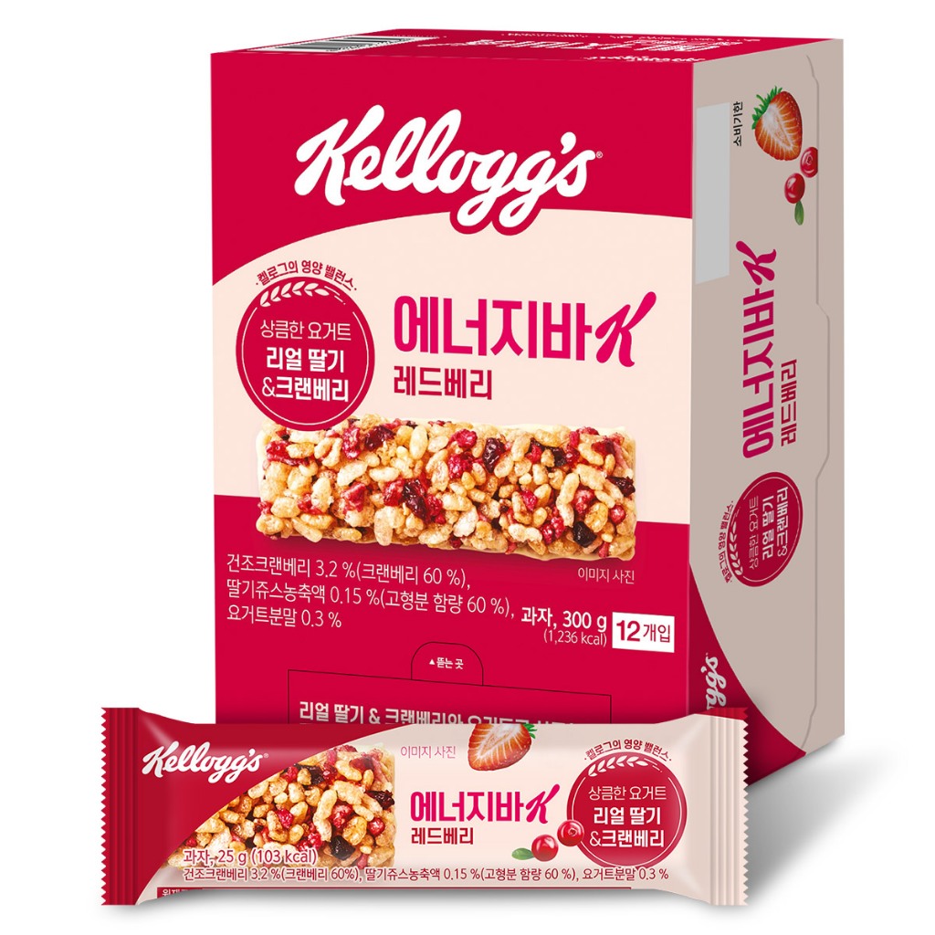 Kellogg Red Berry Cereal Energy Bar, 250g, 1 set(12ea) (Type of cereal ...