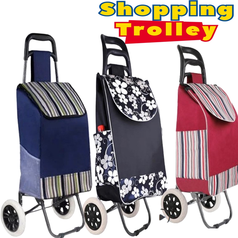 Foldable Large Market Grocery Trolley Shopping Picnic Wheels Boot Cart ...