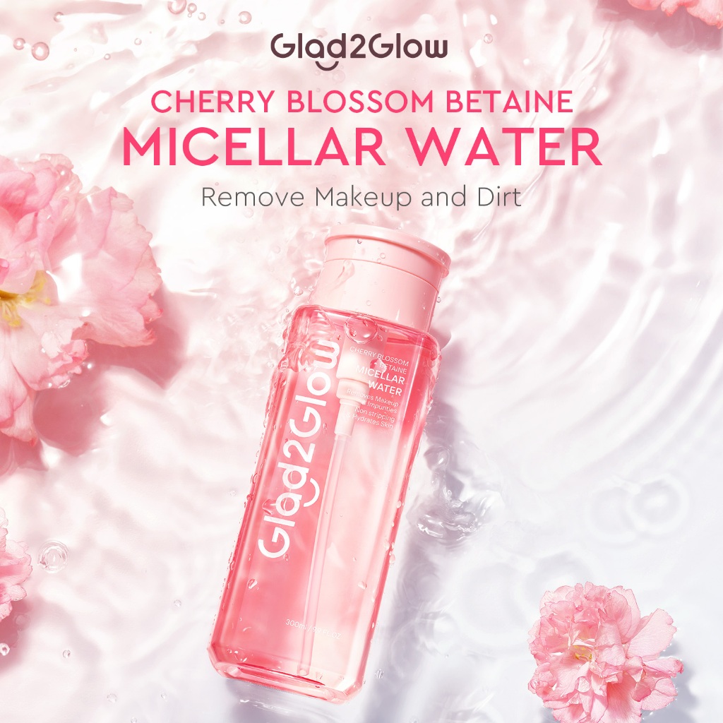 [Pre-Sale] Glad2Glow Cherry Blossom Betaine Micellar Water Makeup Remover Purifying Face ...