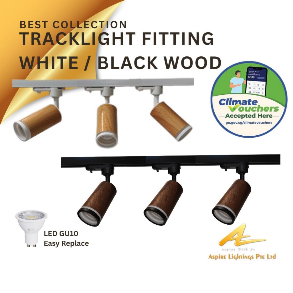 Track Light Wood LED Tracklight Scandi Nordic Japandi Pine Walnut Easy ...