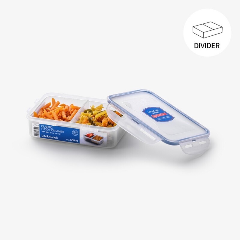 LocknLock 550ml Divided Classic Airtight Rectangular Food Storage ...