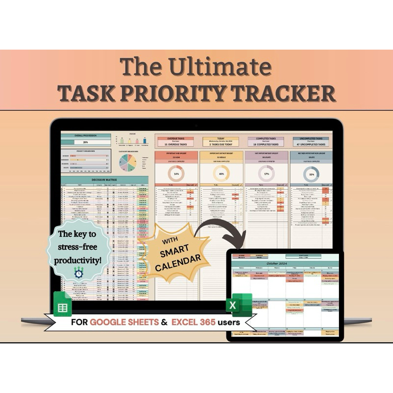 Excel 365 Task Priority Tracker Eisenhower Matrix Google Sheets Urgent Important Matrix Team ...