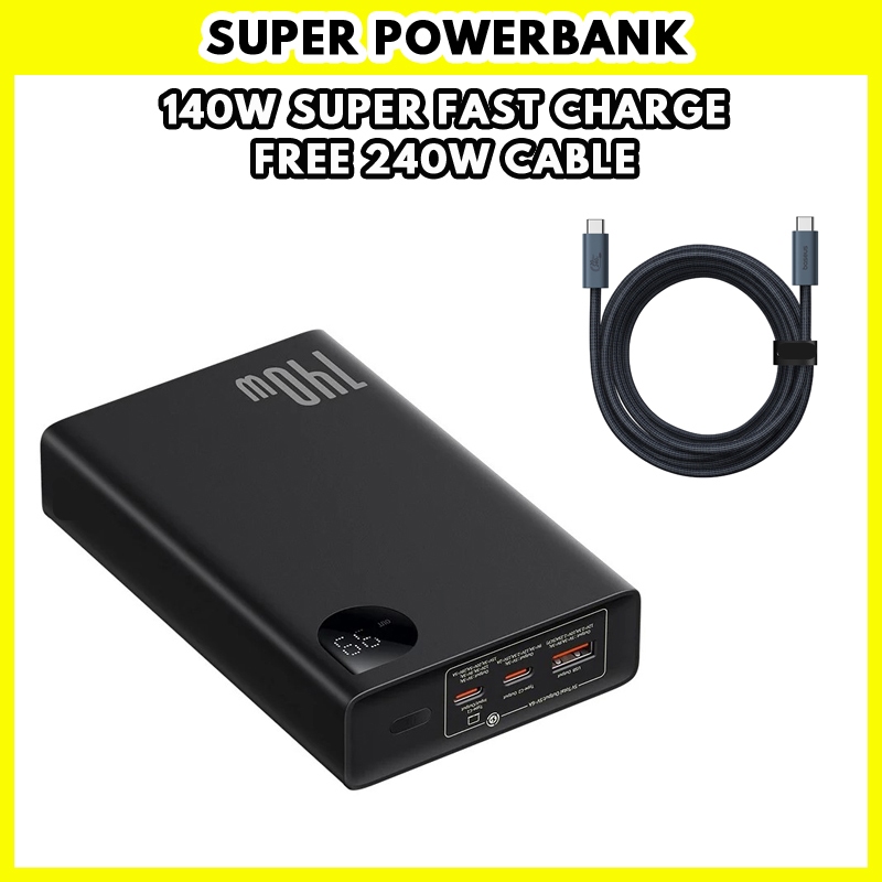 CCC certified Baseus Digital 140W Super Fast Charge PowerBank 24000mAh ...