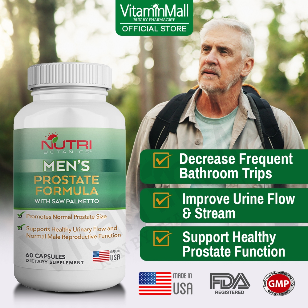 Nutri Botanics Prostate Supplement For Men + Saw Palmetto - Reduce Frequent Urination, Prostate ...