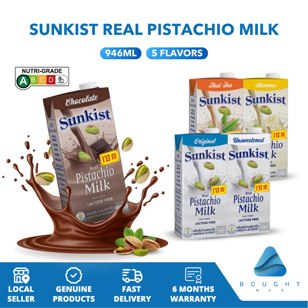 Sunkist Real Pistachio Milk 946ml - Rich & Irresistibly Delicious ...