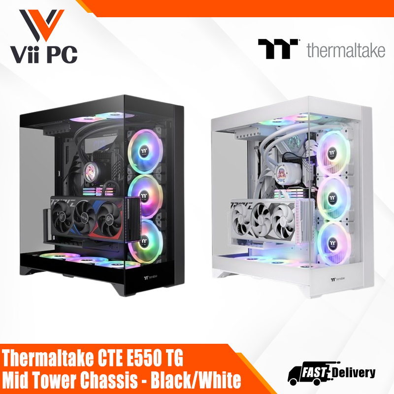 Thermaltake CTE E550 TG Mid Tower Chassis - Black/Snow | Shopee Singapore