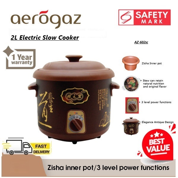 Aerogaz 2L Slow Cooker (AZ-602SC) | Shopee Singapore