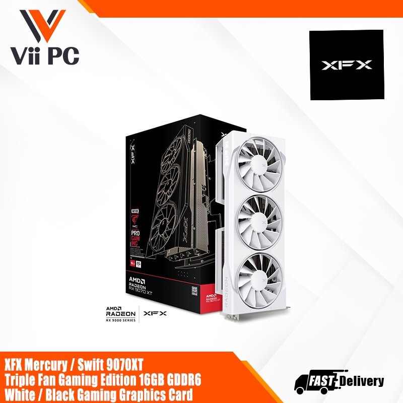 XFX Swift / mercury AMD Radeon RX 9070XT / 9070 XT OC RGB 16GB GDDR6 ...