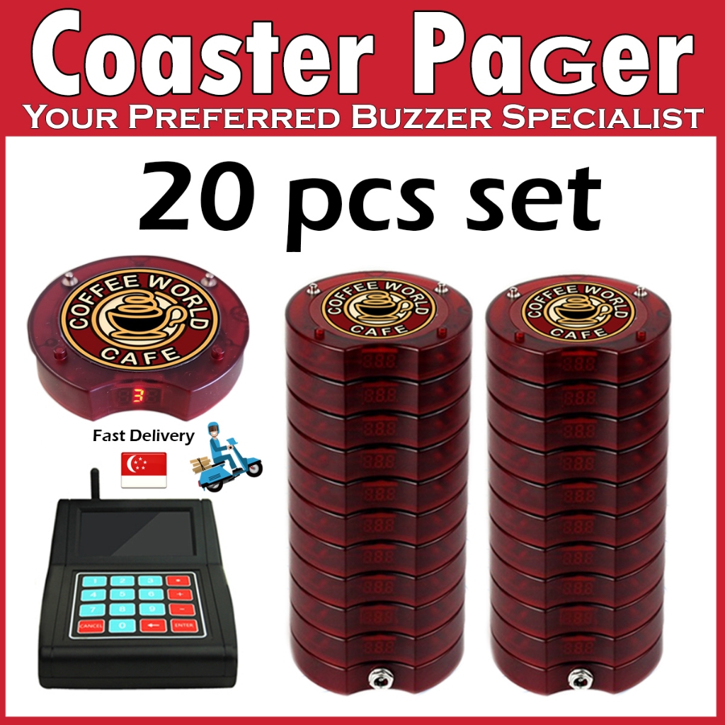 20pcs Premium Buzzer Round Coaster Pager Food court Queue Paging System ...