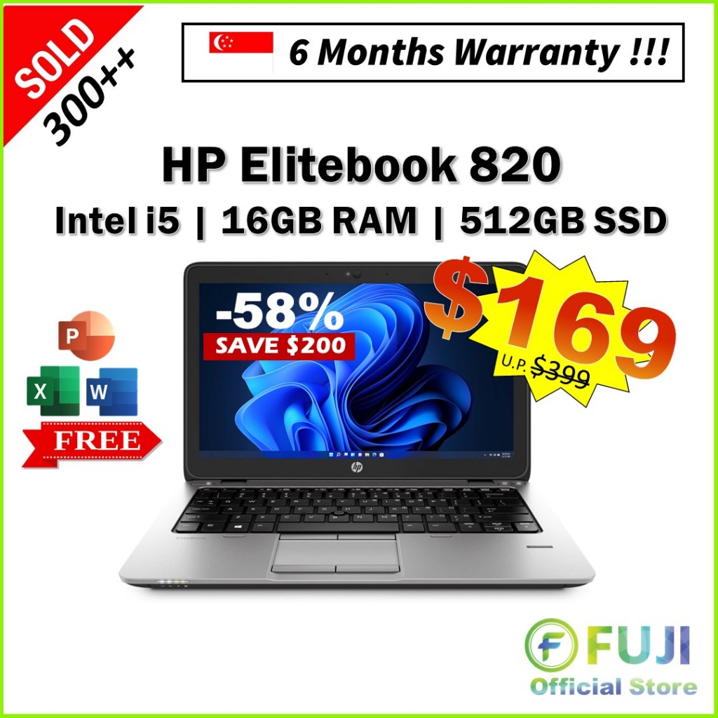 HP Intel i5 Laptop / EliteBook 820 / 512GB / Up to 16GB RAM / Fast ...