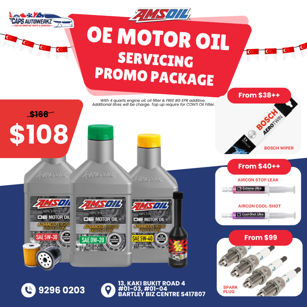 Car Servicing - AMSOIL OE Series 4 Quarts Fully Synthetic Engine Oil ...