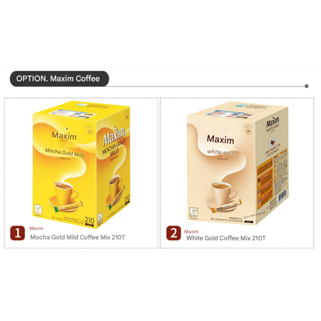 DONGSEO FOOD Maxim Mocha Gold and White Gold 12g x 210 | Shopee Singapore