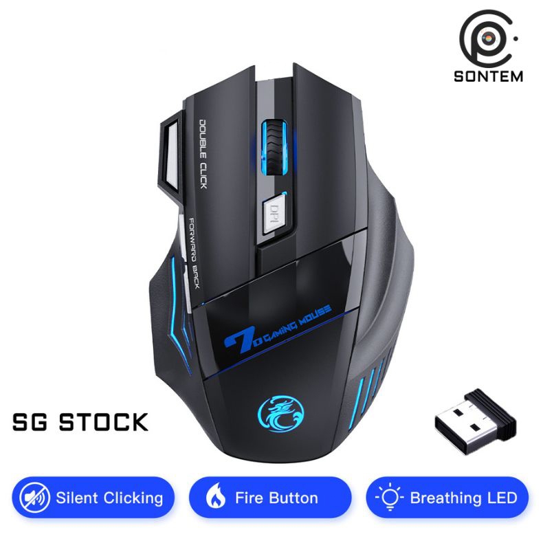 {SG Seller} Dual-mode Gaming Mouse Wireless Bluetooth Mouse Three-gear ...
