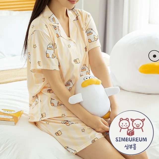 Korea Duck Emoticon ODUNG Summer Short Sleeves Cooling Pajama set ...