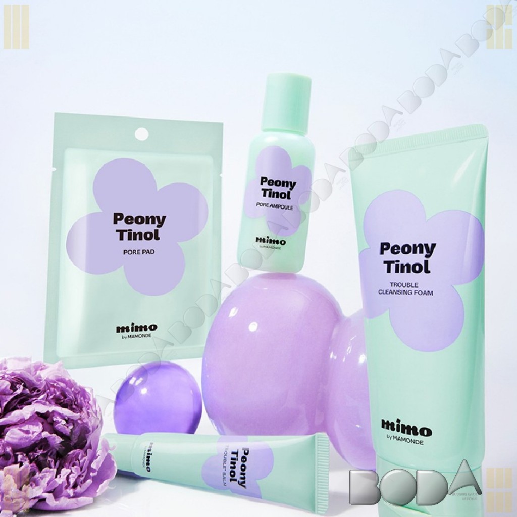 MIMO By MAMONDE Peony-Tinol Pore Pad 3ea, Ampoule 50ml, Trouble Balm 10ml, Cleansing Foam 120ml ...