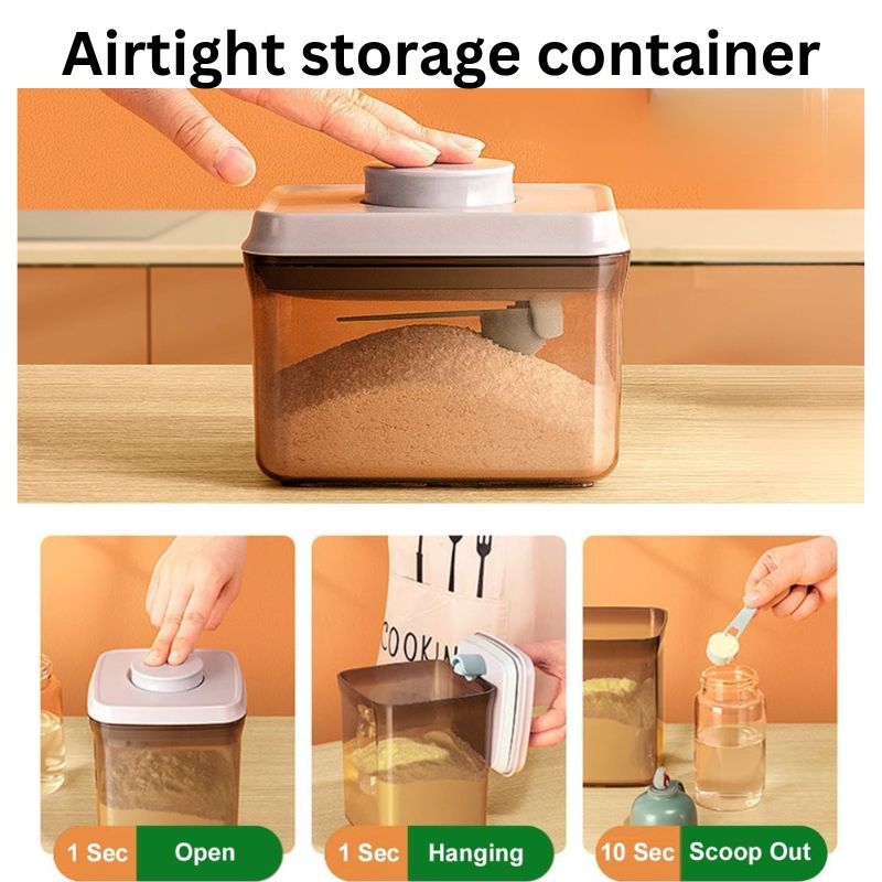 GTHome.sg One-Push Formula Container, with Scoop and Scraper, Milk ...