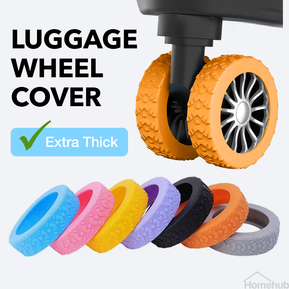 Homehub Thick Luggage Wheel Protector Cover Rubber Caster for Suitcase ...