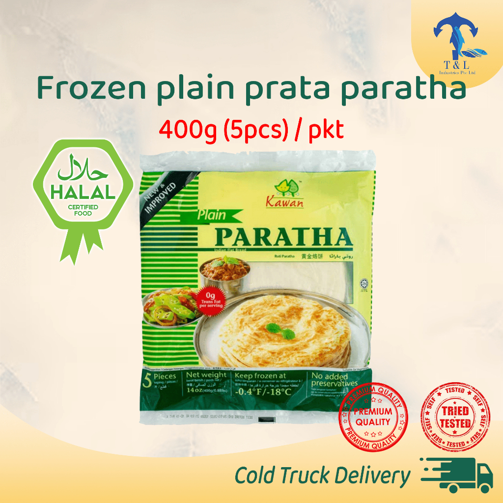 Halal Frozen plain prata paratha 5pcs {400g/pkt) | Shopee Singapore