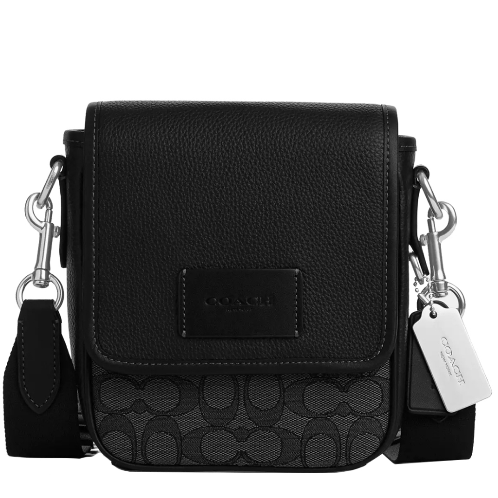 Coach Lucas Crossbody Bag In Signature Jacquard in Charcoal/ Black ...