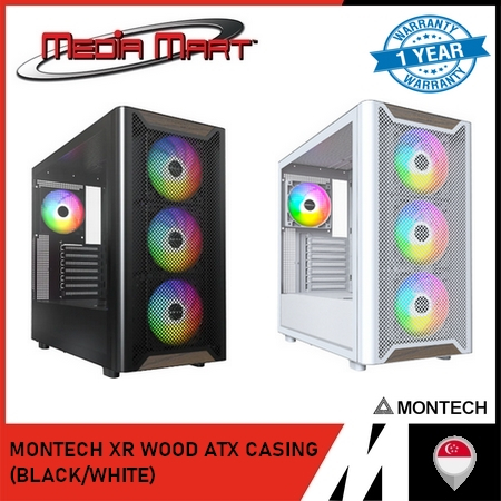 MONTECH XR WOOD ATX CASING (BLACK/WHITE) | Shopee Singapore