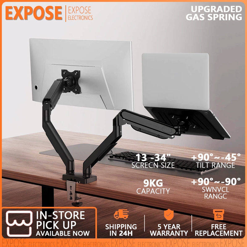 Monitor Arm dual Universal Adjustable Height Angle Desktop Mount ...
