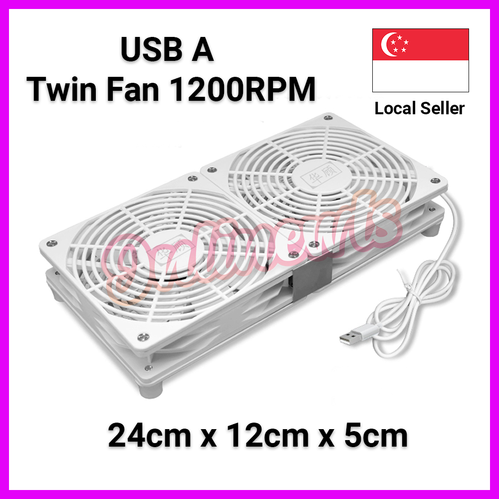 [Ready-Stock] USB Single / Twin Cooling Fan for Routers Switches Modems ...