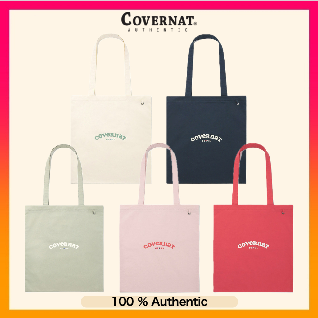 COVERNAT Clover Heart Cooper Logo Seoul Eco Bag - 5 Colors (2025 NEW) | Shopee Singapore