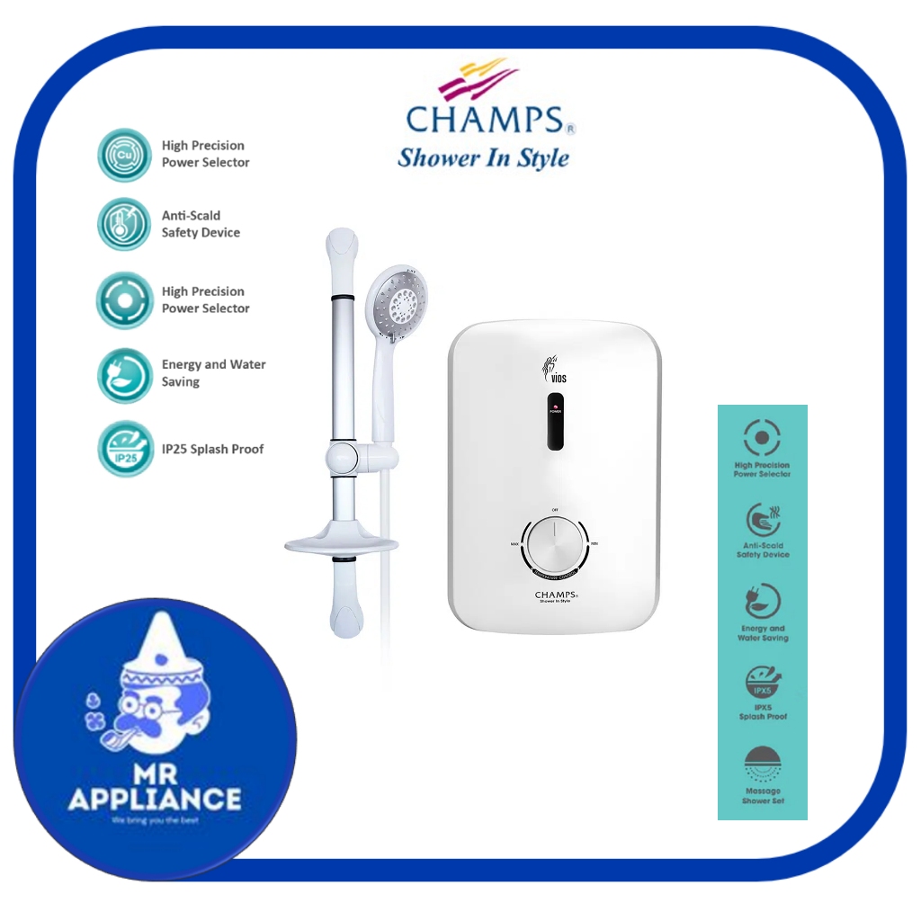 Champs Vios Instant Water Heater – White (Polymer Tank) | Shopee Singapore