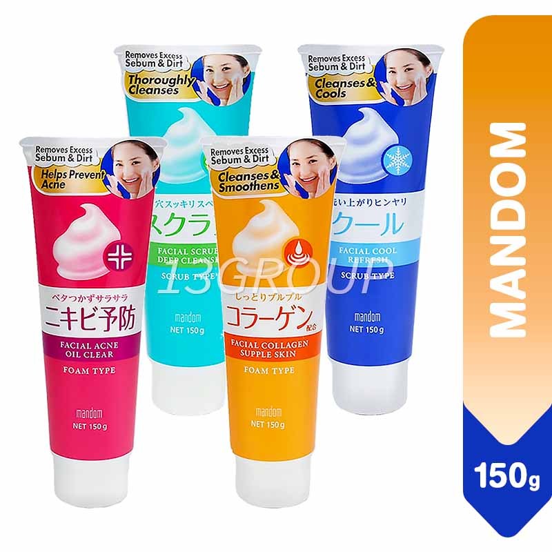 Mandom Face Wash Facial Scrub, 150g | Shopee Singapore