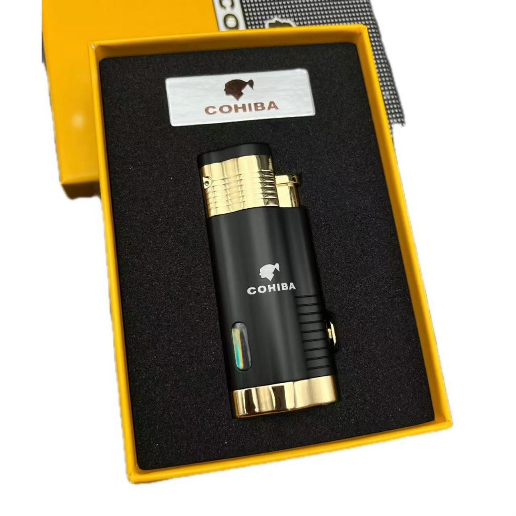 Cohiba Torch Cigar Lighters Portable Metal Windproof 4 Blue Flame Fire ...
