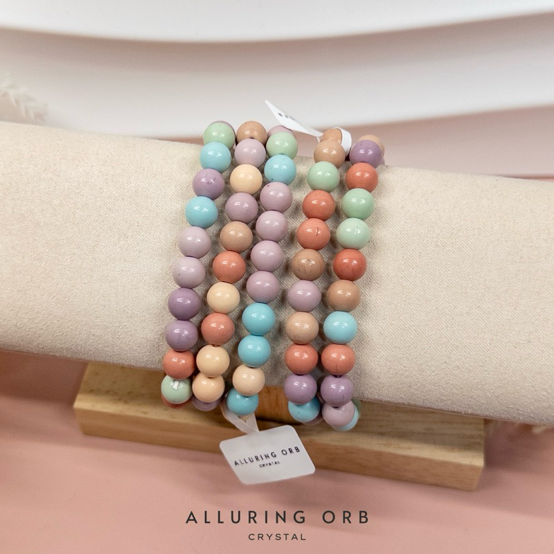 🔮🇸🇬 Rainbow Magnesite Crystal Beads Bracelet | Crystal Bracelet ...