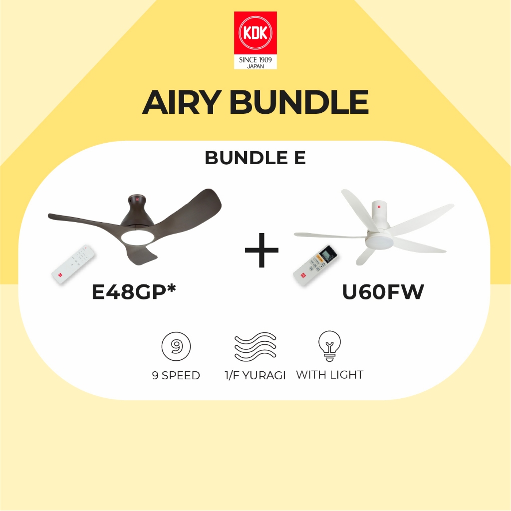 [MID-JUNE PRE ORDER] KDK Airy Bundle E (E48GP + U60FW) | Shopee Singapore