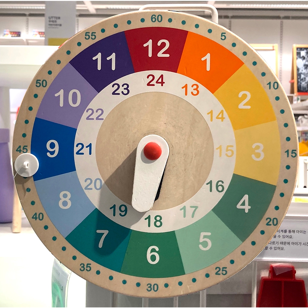 [korea IKEA] Kids Teaching Clock - Interactive Wooden Time - Telling ...