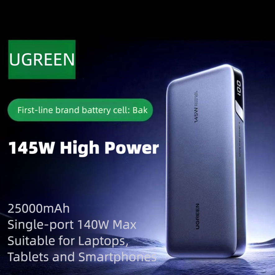 UGREEN CCC Certified 145W High-power Power Bank, 25000mAh, Multi-port Fast Charging for Phone ...
