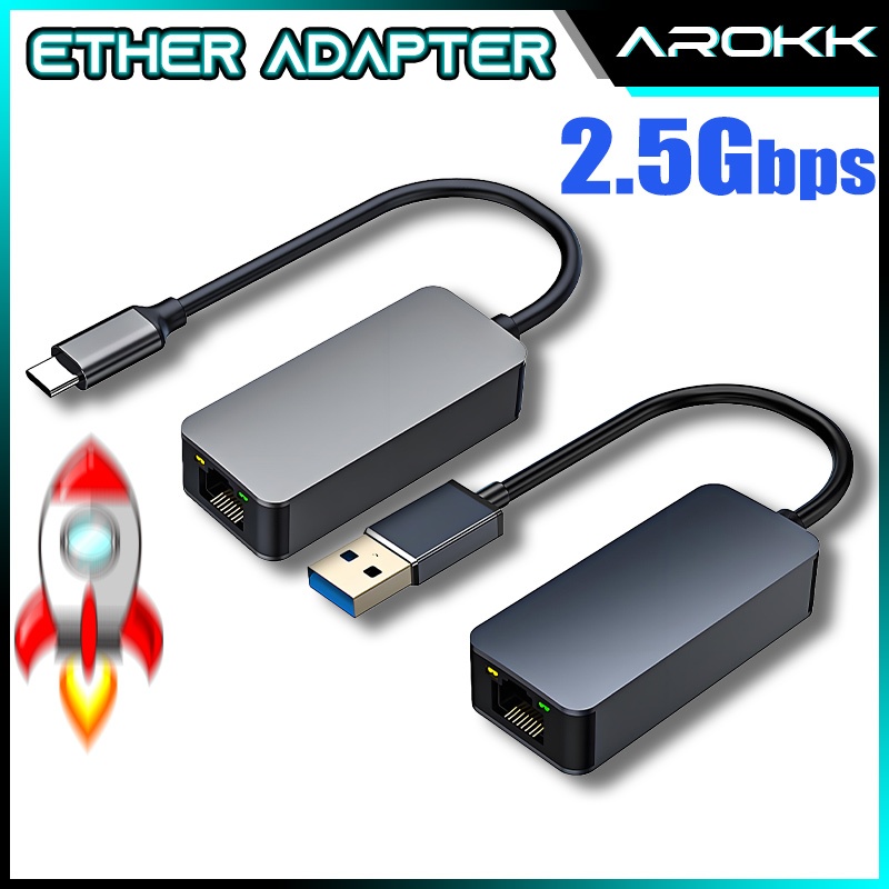 SG丨RTL8156B 2500Mbps Ethernet Adapter Gigabit USB to RJ45 Type C to ...