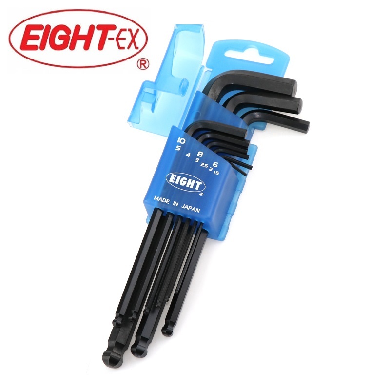 EIGHT 016-1510D Ball Point Hex Allen Key Wrench Black Metric Inches ...