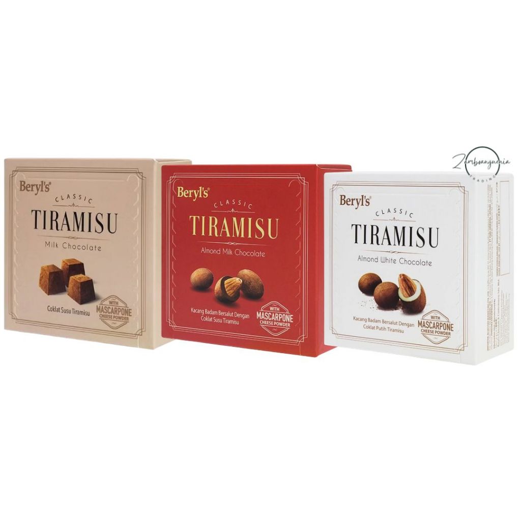 BERYL'S CLASSIC Tiramisu Almond Chocolate (Almond White | Almond Milk | Milk Chocolate) (65g ...