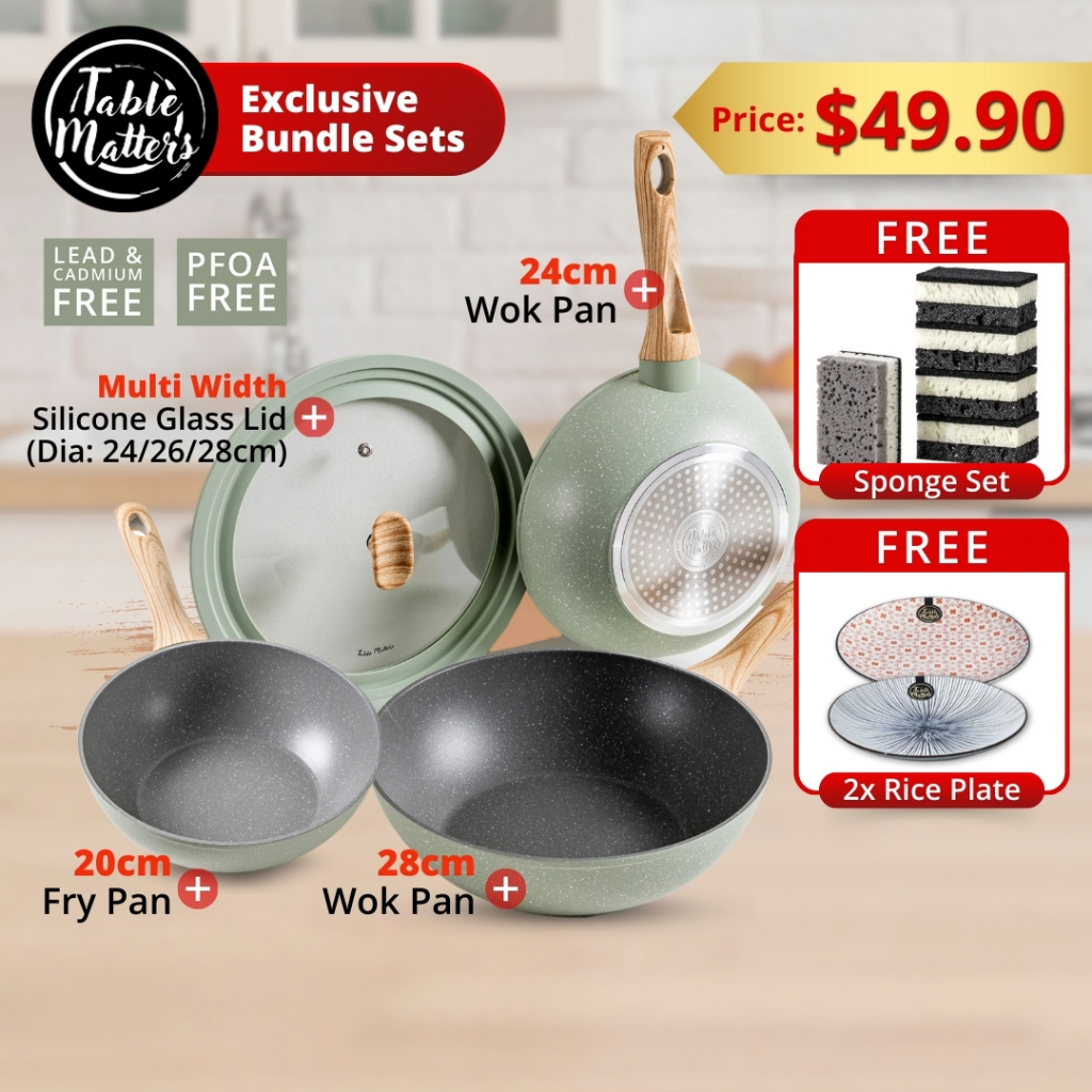 Table Matters Everyday Chef Series Cookware Set [Fry Pan | Wok Pan ...