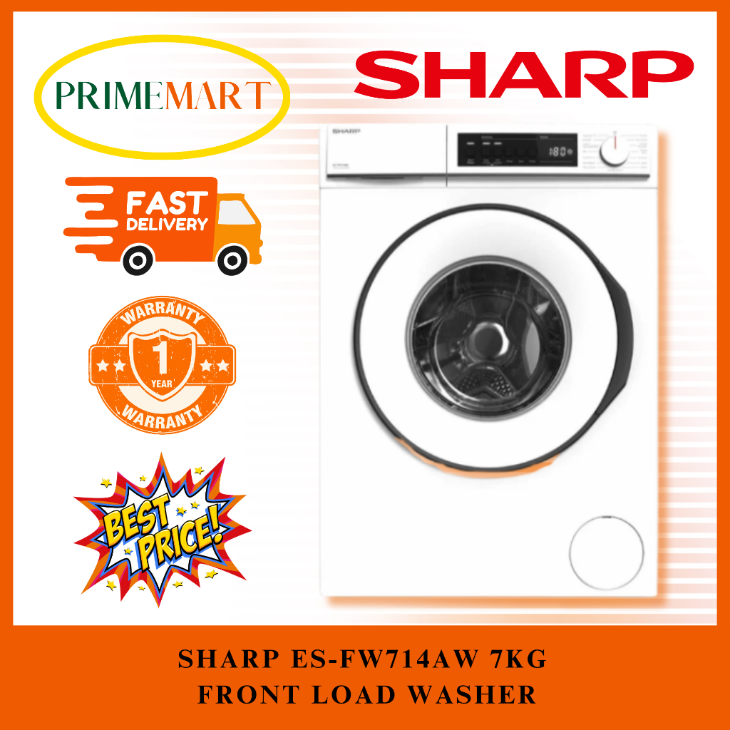 SHARP ES-FW714AW 7KG FRONT LOAD WASHER +2 YEARS WARRANTY | Shopee Singapore