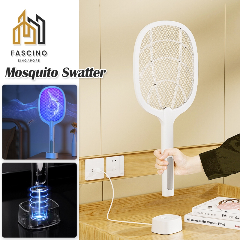 【SG】Electric Mosquito Swatter USB Rechargeable Mosquito Racket ...