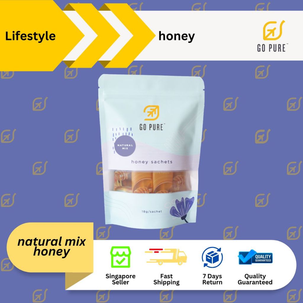 Go Pure | Natural Honey Sachets | Various Flavor honey for Travel ...